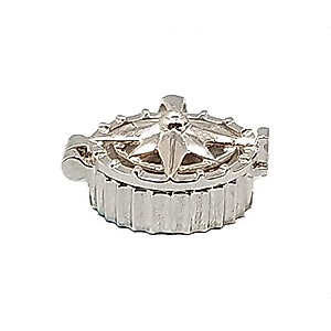 Stanley London Sterling Silver Compass Rose Locket with Working Compass (Locket With Chain No Personalization)