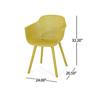 Christopher Knight Home Davina Outdoor Dining Chair (Set of 2), Yellow