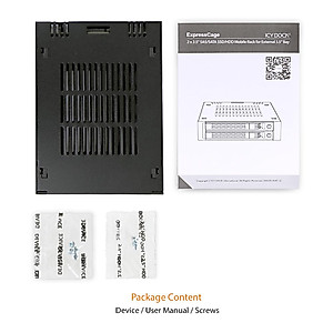 ICY DOCK 1 Bay 2.5 SAS/SATA HDD/SSD Tool-Less Enclosure for External 3.5" Bay | ExpressCage MB741SP-B