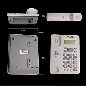 FLIGBLZ Corded Telephone Landline Telephone, Dual Interface Wired Telephone Big Button Landline Phones with Caller Identification Suitable for Office, Front Desk, Home, Hotel, Corded Landline (White)