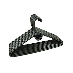 THE UM24 Set of 9 Heavy Duty Tubular Hangers Black Jumbo Plastic Adult Cloth Coat Suit Closet Organization Hanger Black