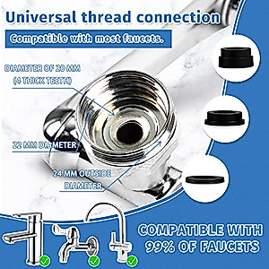 Faucet Extender for Bathroom Sink, 1080 Degree Rotatable Faucet Aerator, Swivel Faucet Attachment, Universal Rotating Faucet Extender, with 2 Water Outlet Modes