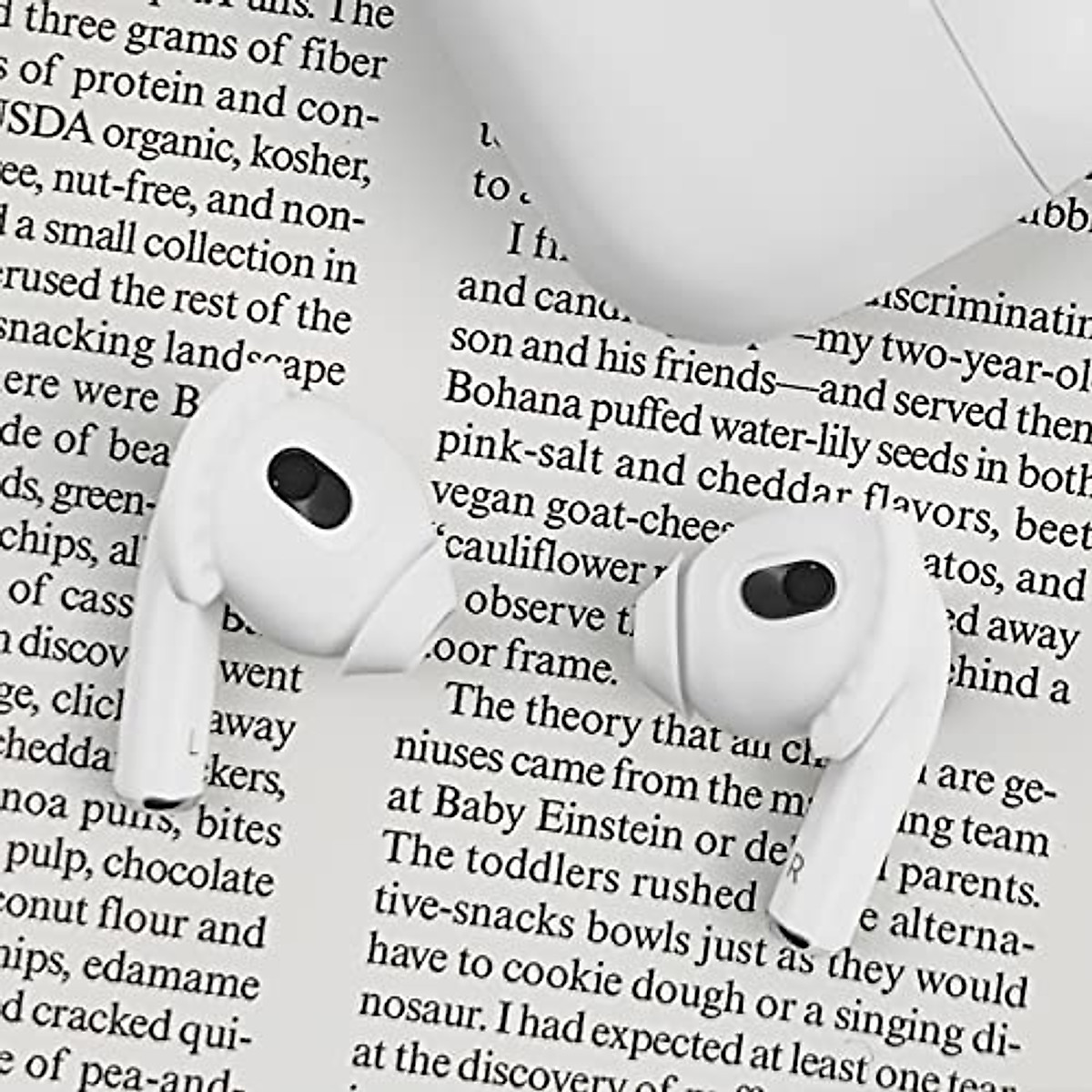 Anti-Slip Earhook with Eartips Compaible with Airpods 3 Ear Tips, Noise Cancalation Protective Ear Grip Tips Skin Cover Case Soft Silicone for Ear Pods 3,2 Pairs White