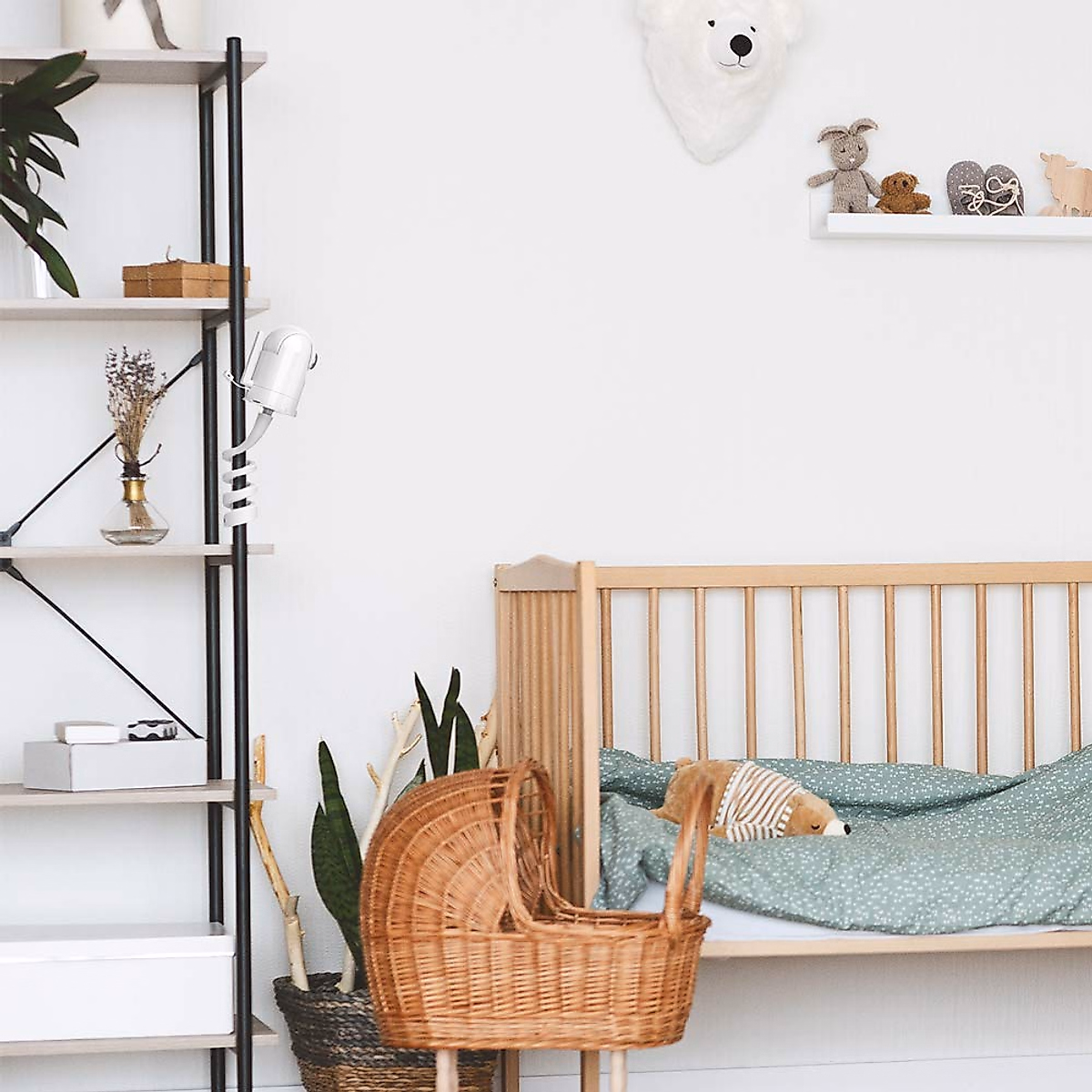 Koroao Adjustable Crib Mount for Infant Optics DXR-8/PRO/Motorola Baby Monitor, Versatile for Infant Optics Baby Monitor Versatile Twist Holder Without Tools or Wall Damage(White)