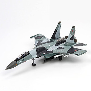 NUOTIE Sukhoi SU-35 Flanker-E 1/72 Diecast Metal Aircraft Model Kit Soviet Union Military Fighter Alloy Pre-Build Replica Airplane for Adults Enthusiasts Collections or Gift