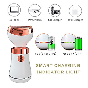 Electric Shaver for Women, Hair Removal Kit for Women Facial, Bikini Area, Underarms,Legs,4-in-1 Painless Shaving Kit, Cordless Rechargeable, Wet&Dry Facial Cleansing Brush, Massage, Callus Remove