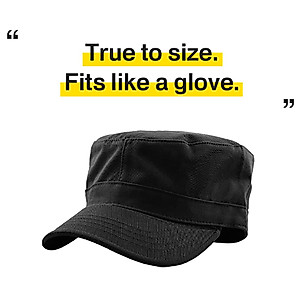 KBK-1464 BLK L Cadet Army Cap Basic Everyday Military Style Hat (Now with STASH Pocket Version Available)