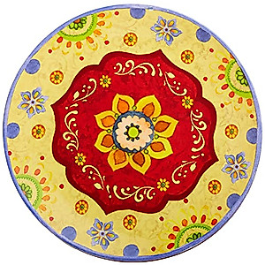 Certified International Tunisian Sunset 9" Dinner Plates, Set of 4, 10.5", Multicolor