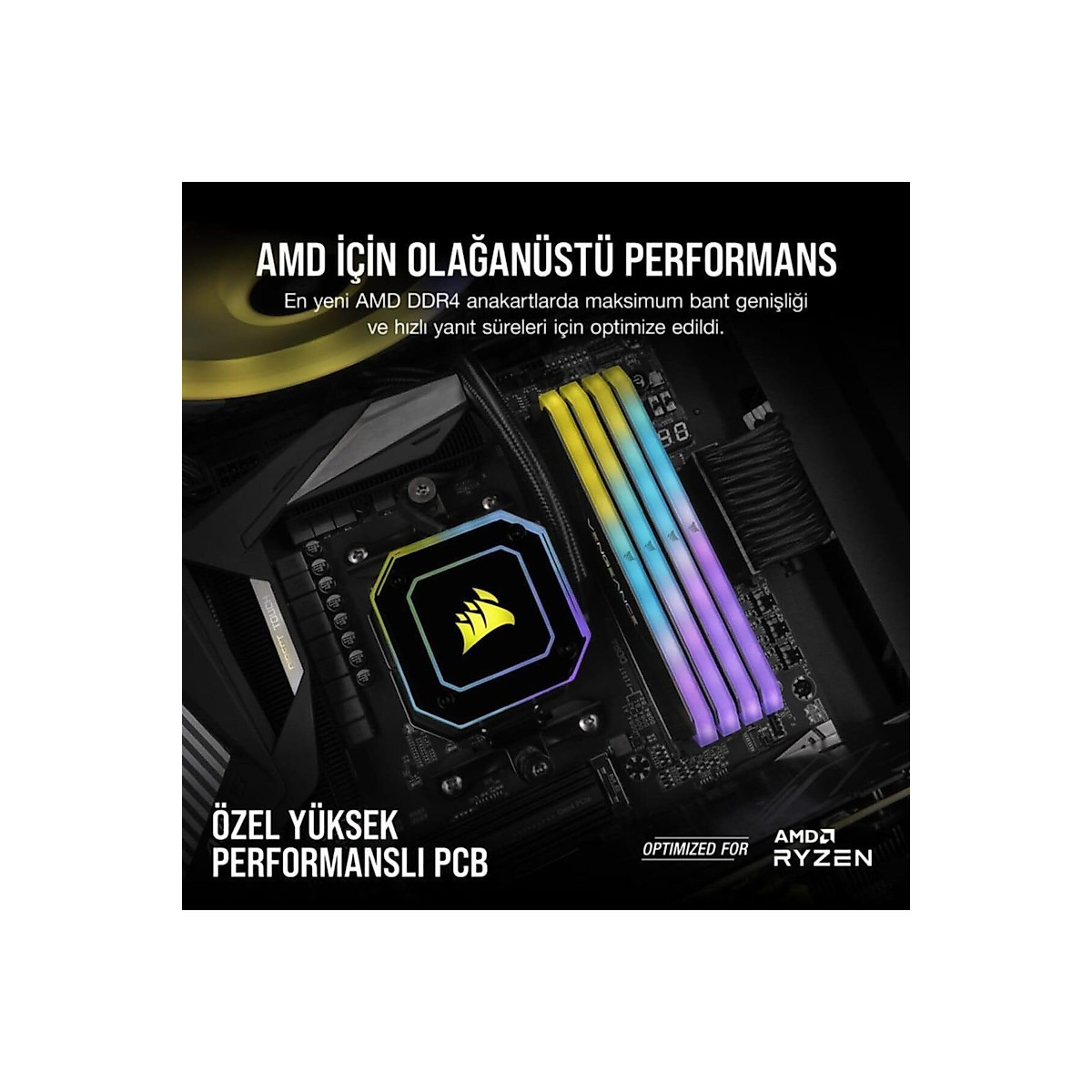 CORSAIR VENGEANCE RGB RT 16GB (2x8GB) DDR4 3200 (PC4-25600) C16 1.35V Desktop Memory