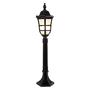 ZZYJYALG IP65 Waterproof Exterior Lawn Lantern Pastoral Aluminum Patio Lamp Garden Villa Vintage Rustic Lawn Ground Floor Light High Pole Light American Home Garden Park Entrance Courtyard Landscape F