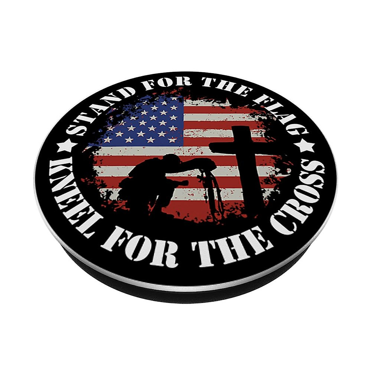 Patriotic US Flag Stand For The Flag Kneel For The Cross USA PopSockets PopGrip: Swappable Grip for Phones & Tablets