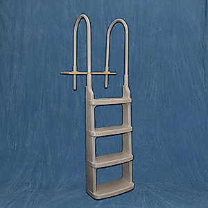 Main Access Easy Incline Taupe Pool Deck Ladder for 48 to 54 Inch Above Ground Pools, Taupe
