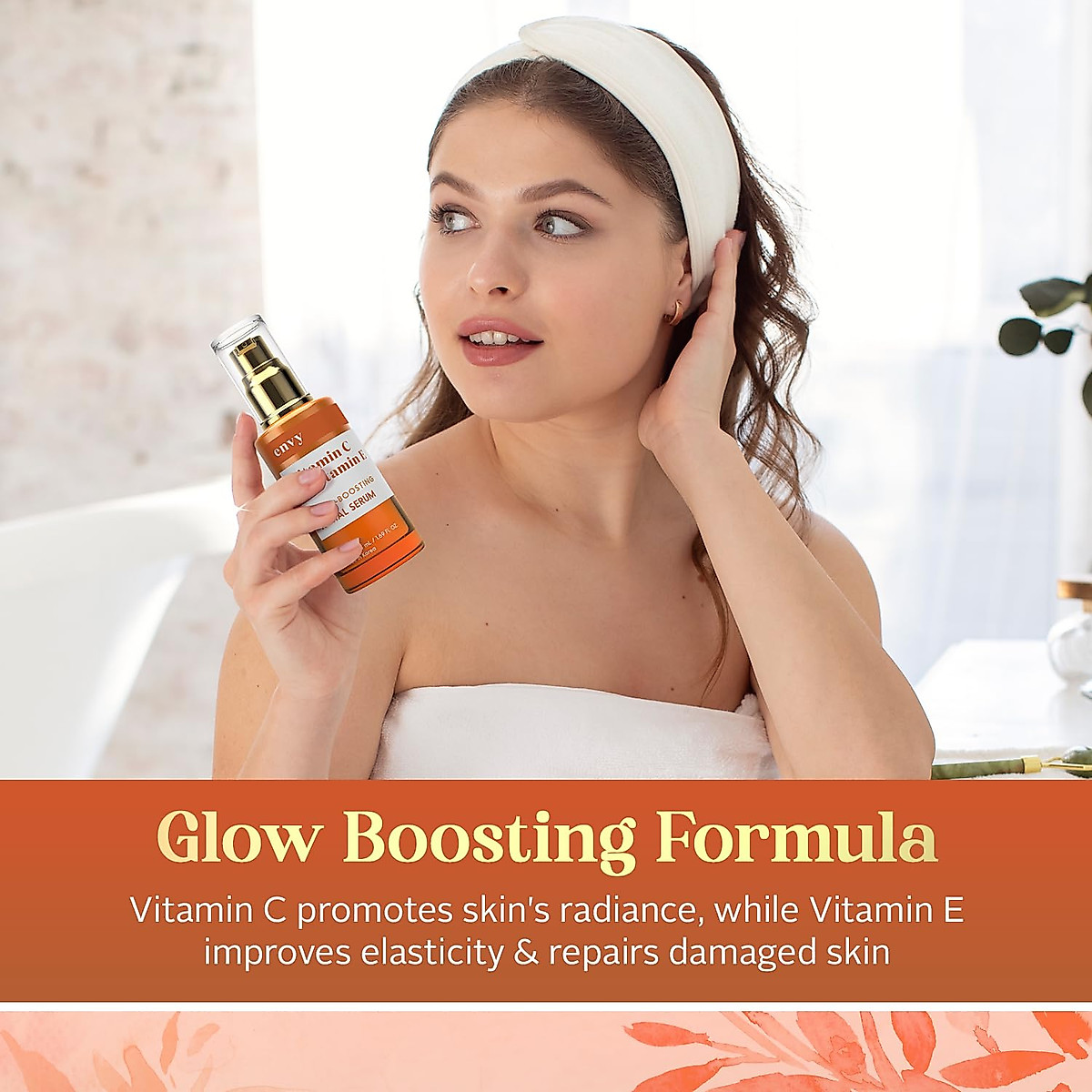 Vitamin C Serum With Vitamin E & Glycerin - Dermatologist Tested Korean Skin Care for Dark Spots & Skin Brightening - Anti Aging & Acne Facial Serum - Cruelty-Free - All Skin Types - 1.69Fl oz by Envy