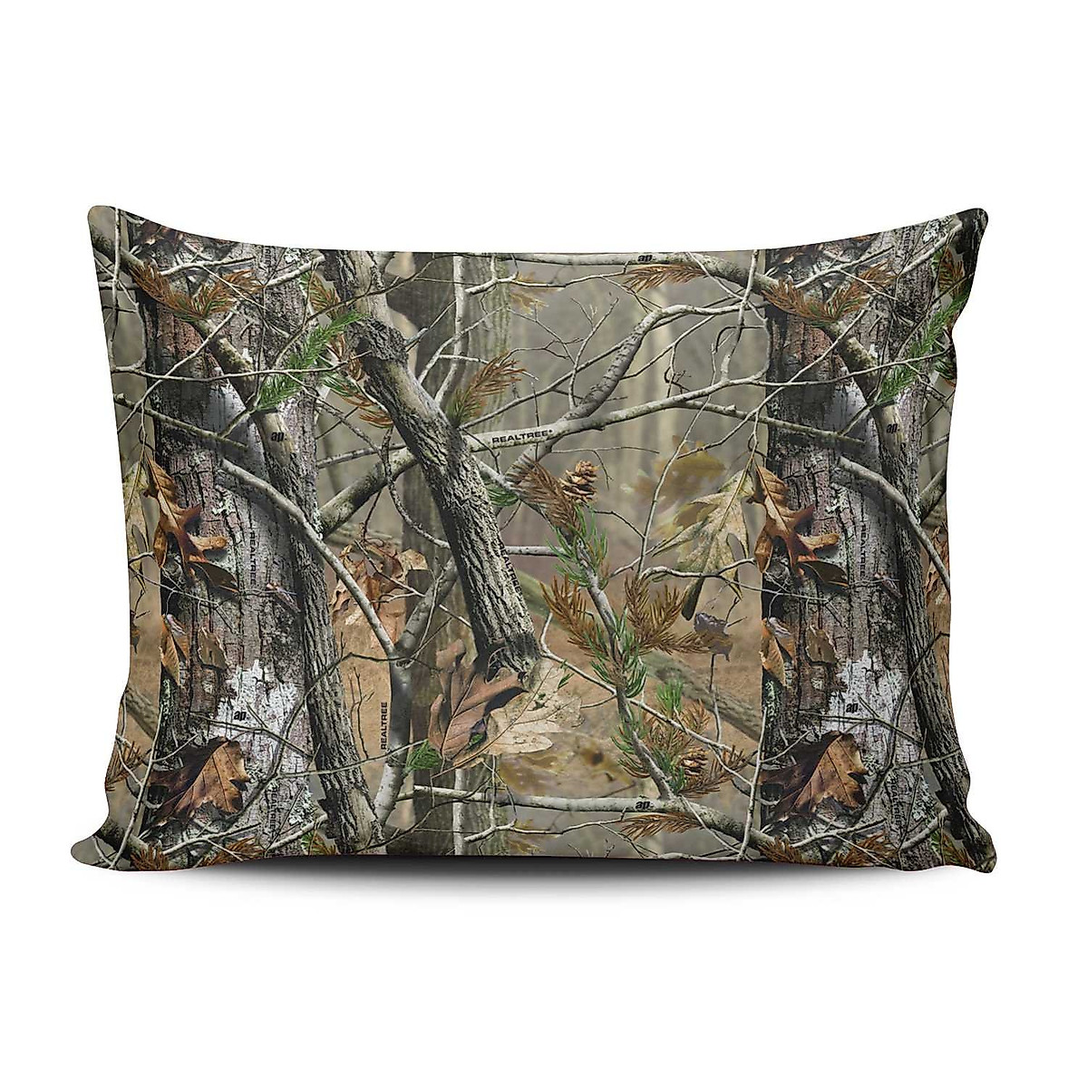 SALLEING Modern Beauty Real Tree Lesves Camouflage Camo One Side Decorative Pillowcase Queen Zippered Throw Pillow Case Cushion Cover 20x30 inches