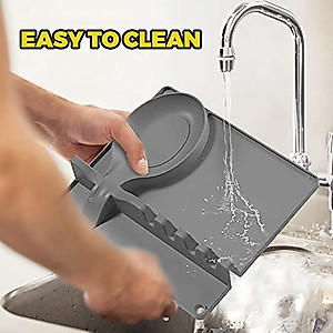 Sameme Silicone 2 in 1 Spoon Rest with Drip Pad for Multiple Utensils,Cooking Spoon Holder for Kitchen Stove Top Counter,Heat Resistant,Kitchen Utensil Holder for Spoons, Ladles, Tongs& More