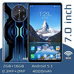 OAVQHLG3B Android Tablet 7in Tablet Android with IPS HD Screen WiFi Bluetooth Voice Call Video 1GB+16GB GPS Supports SIM 5.1 System Mini Gaming Tablet Reading Learning Tablet Small Tablet