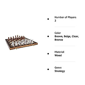 Chess and games shop Muba Amber 6EF Handmade Wooden Chess Set 21 Inch Board with Chessmen- Storage Box to Store All The Pieces