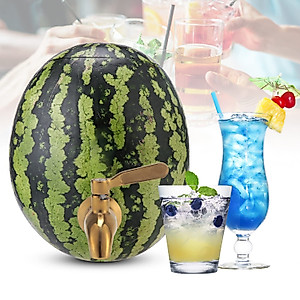 Stainless Steel Watermelon Keg Tap Kit - [Leakproof] [NO Clog] Pumpkin Fruit Keg Tapping with Coring Tool, [Adjust Shank] Watermelon Spigot for Cocktail Party-Ice Tea Drink Dispenser Spout
