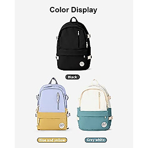 VGOCO School Backpack for Teens Girls Boys, Middle High School Bookbag Unisex Lightweight Backpack Bag Water-proof Casual Rucksack for Women Men, Fits 14 inch Laptop Work Daypack Blue Yellow