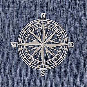 Lr Home Ox Bay Seamas Nautical Navigation Indoor Outdoor Rug, Navy/White, 3' x 5'