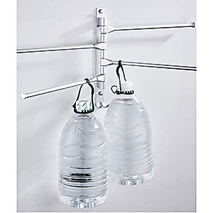 SilteD Wall Mounted Towel Rack with Swivel Rails Space Aluminum Bath Rack Holder with 5 Swivel Bars for Kitchen, Bathroom, Toilet Storage/White/4-Arm