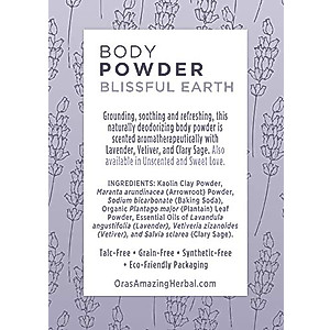 Talc Free Powder and Body Oil, Lavender Bath Set, After Shower Set, Blissful Earth Scent With Lavender Vetiver and Clary Sage, Intertrigo, Natural Skin Care, Ora's Amazing Herbal