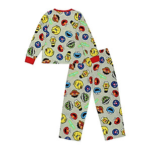 Sesame Street Elmo Toddler Unisex Long Sleeve 2-Piece Pajamas Set (2T, Gray)