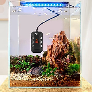 AQQA Aquarium Submersible Heater for Fish Tank,LED Temperature Display and Built-in Thermometer,External Controller Temperature Control Range 59℉-93℉,Safety Control Protects 25W