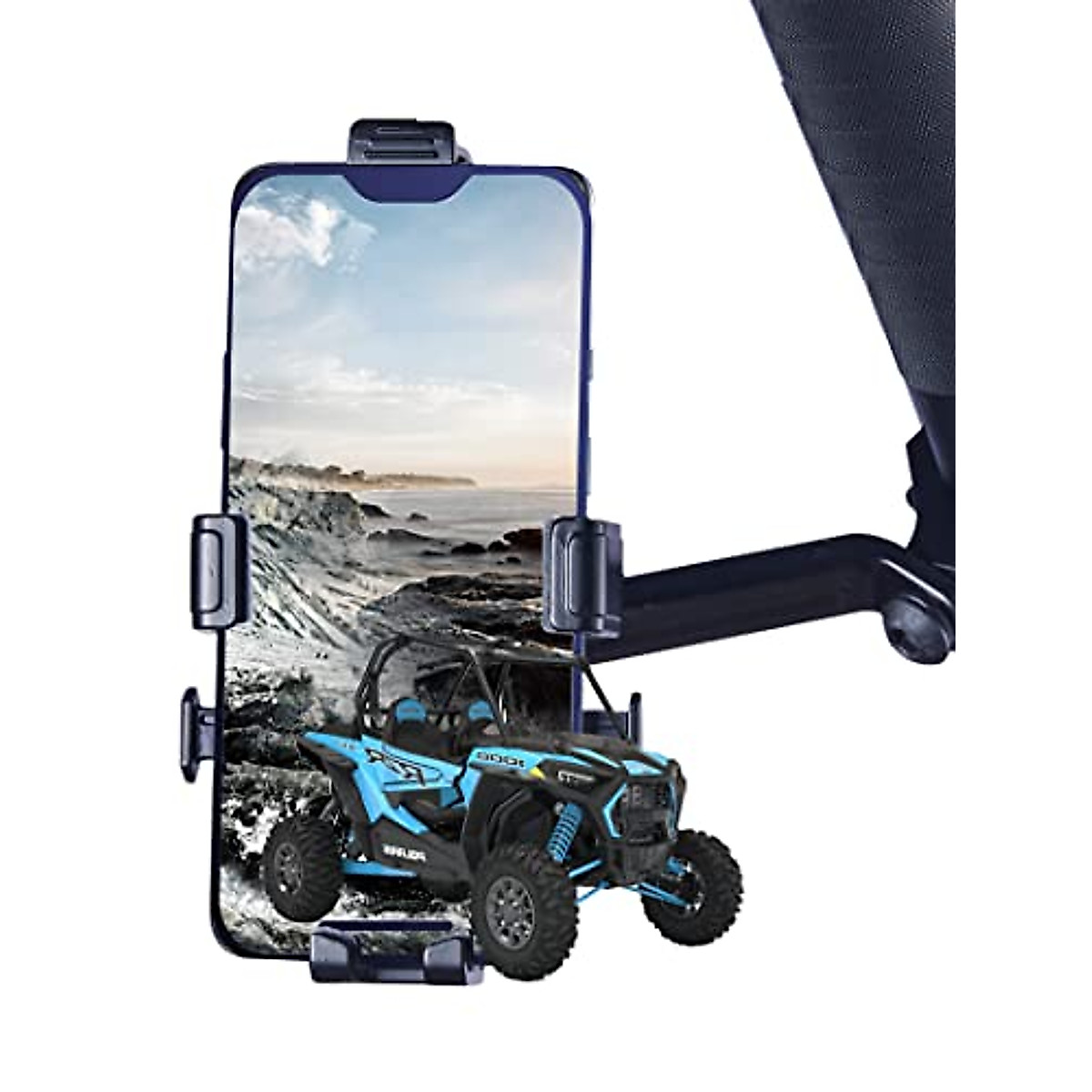 ZIDIYORUO UTV Phone Mount for 1.75"-2" Roll Cage | Aluminium Alloy Holder for Polaris RZR Can Am | Compatible with 4.7"-6.8" Smart Devices | Secure Attachment to UTV/SXS Roll Bar.