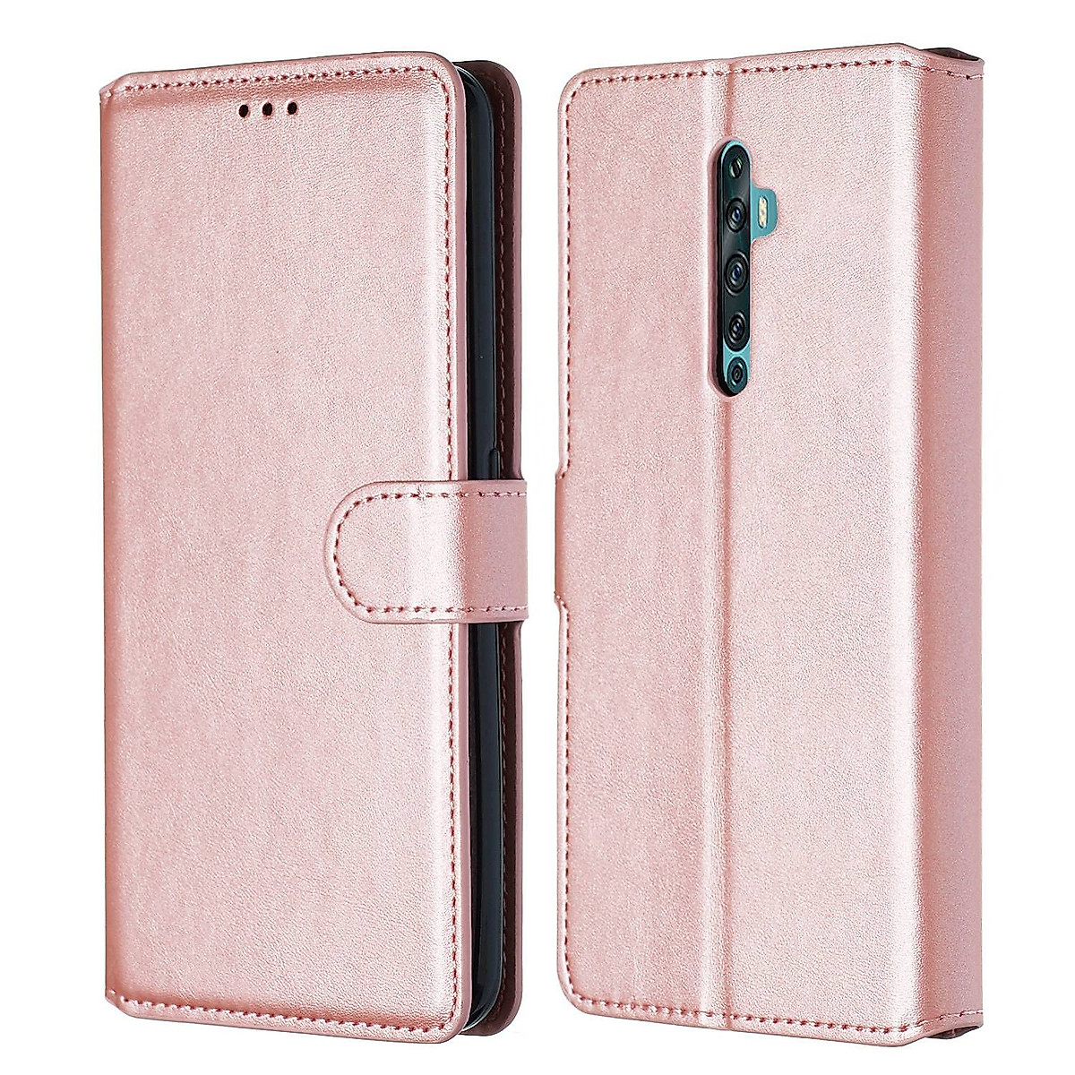 Case for Oppo Reno2 Z Wallet Case,with Card Holder Kickstand Magnetic Closure PU Leather Flip Case Cover for Oppo Reno2 Z 6.53" -Rose Gold