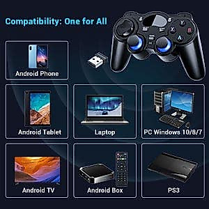 USB 2.4G Wireless Game Controller 2 Pack for PC/Laptop Computer (Windows XP/7/8/10)/ Android / PS3 & Steam Joystick Gamepad for pc Games Controller Compatible Android