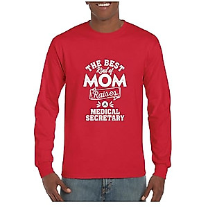 Mothers Day Gift for Medical Secretary Mom Raising a Doctor Black and Muticolor Unisex Long Sleeve T Shirt