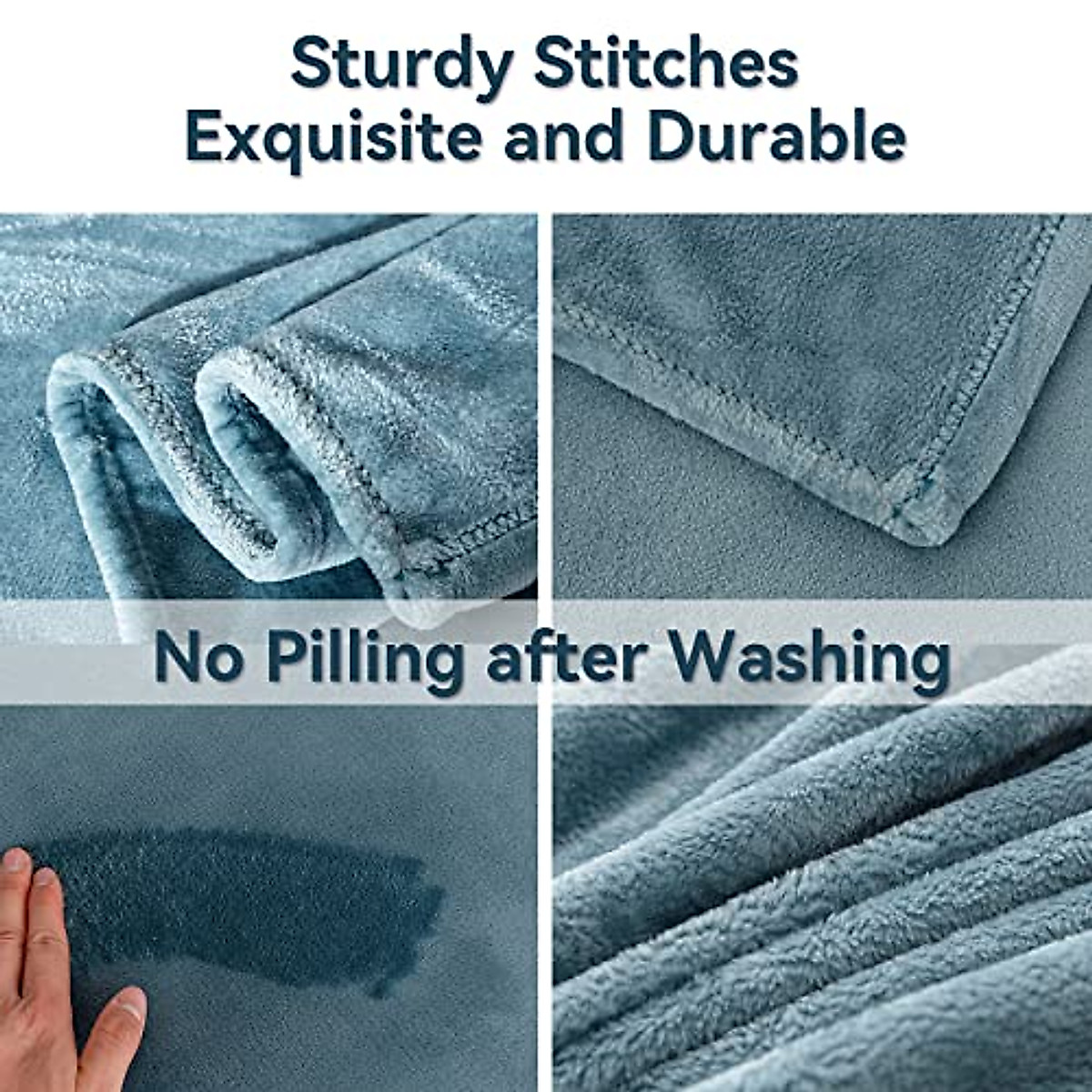 Flannel Fleece Blanket Lightweight Throw Blankets for Couch, Bed, Sofa, Super Soft Cozy Microfiber Blanket 310GSM Luxury Blanket(Blue, 90"x108")