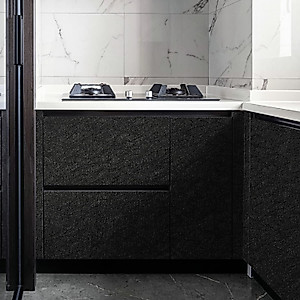 LOVADA Peel and Stick Wallpaper Black Silk Wall Paper - 15.7 x 300 Inch Self Adhesive Wallpaper Peel and Stick, Easy to Paste Wall Contact Paper for Stand Liner, Table and Door Makeover Decor