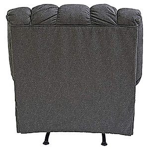 Signature Design by Ashley Drakestone Tufted Manual Rocker Recliner with Lumber Heat and Massage, Gray