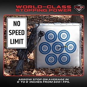 SpyderWeb ST24XL-Crossbow Archery Target for 500 FPS or More-24x24x16-Field Tip Only-No Speed Limit Stopping Power