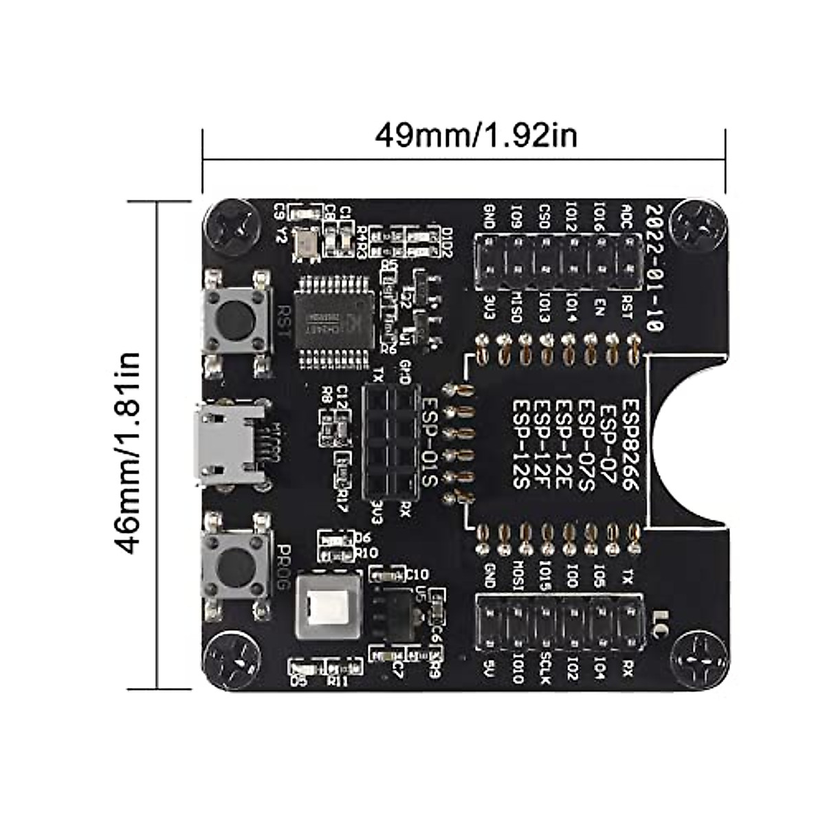DORHEA ESP8266 Code Burner Firmware Downloader Flash Download Tool Test Board + 5PCS ESP-12F ESP12F WiFi Module Compatible with Wireless Transmission Serial Transceiver Receiver