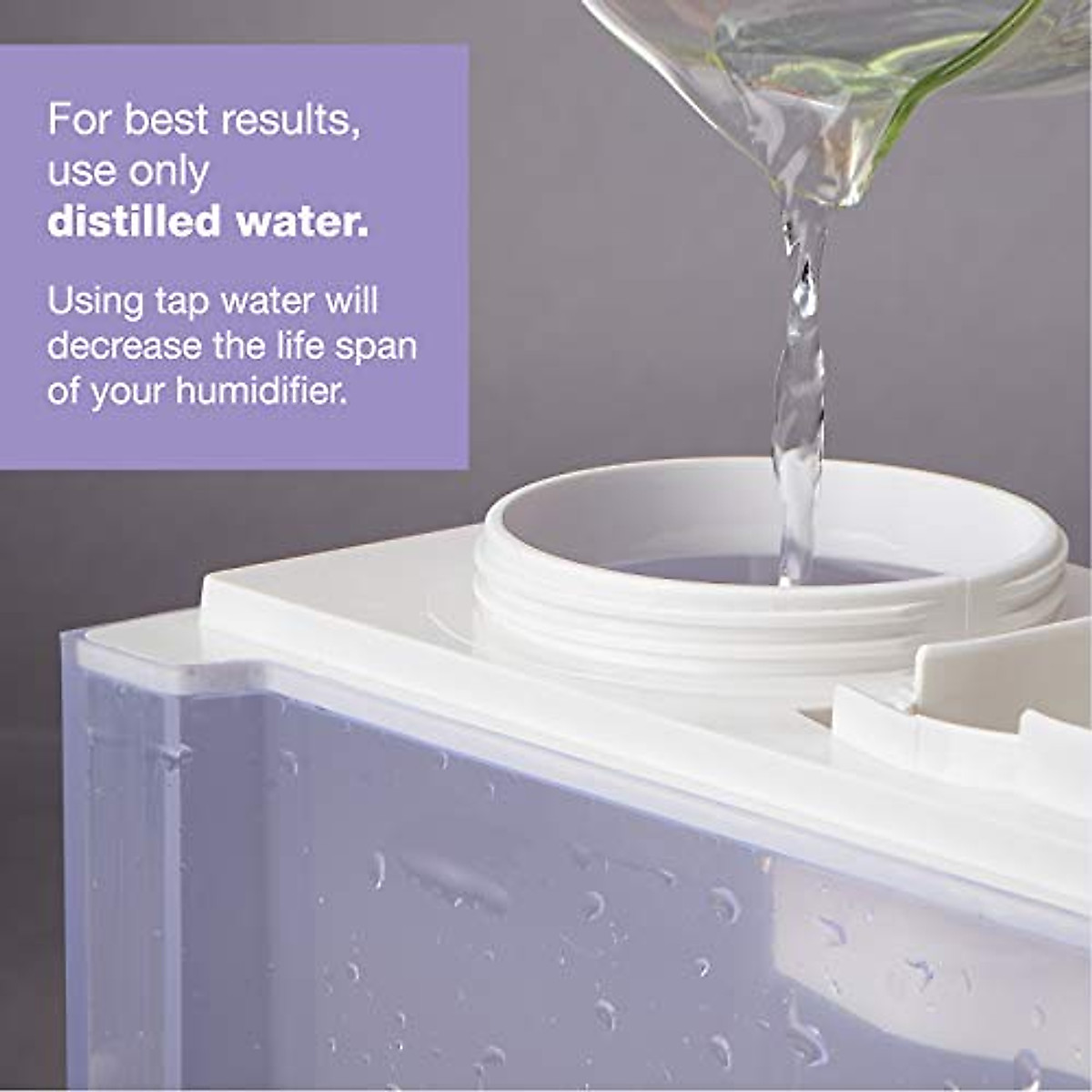 Lasko UH300 Warm and Cool Humidistat and Timer, Quiet, Soothing Ultrasonic Dual Mist Humidifiers for Baby Nursery, Bedroom, Kids, Large Room and Home, 4.9L Tank, No Filter, White