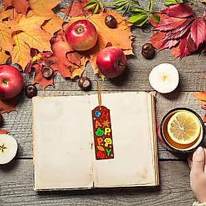 Winlyn 36 Sets Fall Craft Kits Fall Kids Crafts DIY Fall Bookmarks Decorations Art Sets Smiling Autumn Leaf Pumpkin Foam Stickers Arts and Crafts for Kids Thanksgiving Halloween Classroom Activities