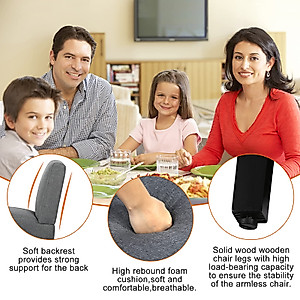 Haiput Wam Accent Chair Armless Chair Corner Chair Slipper Chair Victorian Style, Modern Small Accent Chairs for Livingroom Bedroom Office Small Spaces with Solid Wood Legs (Grey)