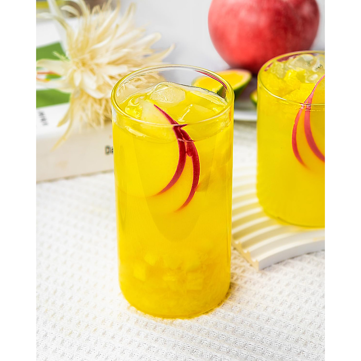 LUXU Drinking Glasses 19 oz, Thin Highball Glasses Set of 6,Clear Tall Glass Cups For Water, Juice, Beer, Drinks, and Cocktails and Mixed Drinks