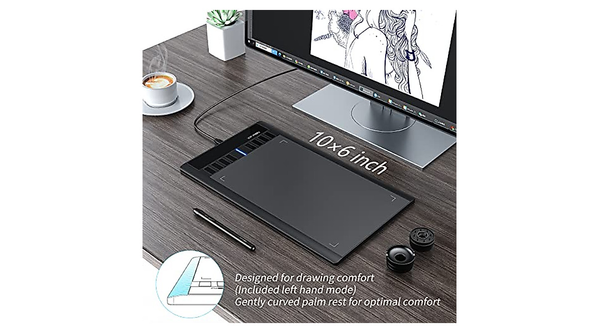 XPPen Star03 V2 Drawing Tablet Graphics Drawing Pen Tablet with 8192 Levels Pen Pressure Battery ...