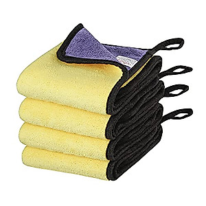 Dry Towel for Cars, (4 Pack) Microfiber Extra Thick Cleaning Cloths,Car Drying Towel Scratch-Free Car Detailing Buffing Polishing Soft Super Absorbent Towel 800 GSM 12 in x24 in