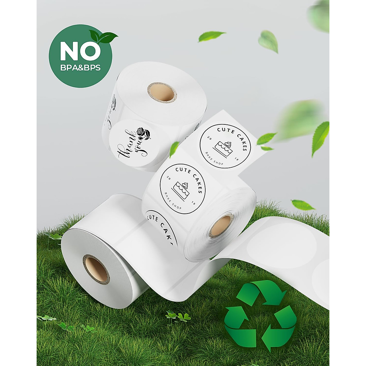 MUNBYN 2Inch Circle Thermal Sticker Labels, Self-Adhesive Round Direct Thermal Labels, Multi-Purpose Roll Thermal Stickers for Business-750 Labels/1 Roll