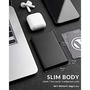 VULKIT Minimalist Credit Card Holder Pop Up Cards RFID Protection Slim Metal Wallet