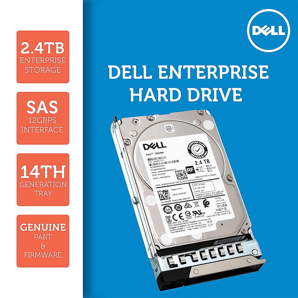 Dell 401-ABHQ 2.4TB 10K SAS 12G 2.5" PE-Series 14G PowerEdge Servers