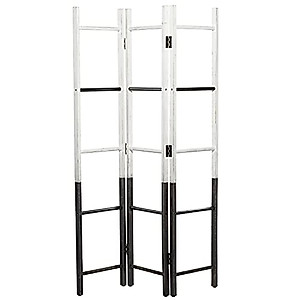 Deco 79 Farmhouse Wood Rectangle Room Divider Screen, 50" x 1" x 71", White