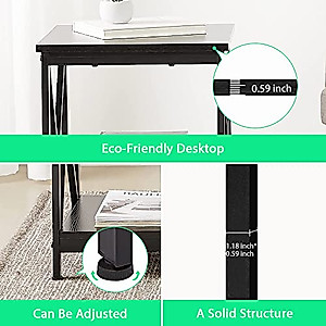 Coral Flower 3-Tier Modern Home Decor Accent Nightstands,Stoneford End Table with Shelves for Living Room, Bedroom, Balcony Family and Office,Dark Walnut.