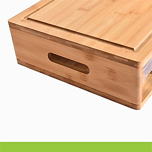 Prosumers Choice Bamboo Cutting Board - Wooden Like Chopping Board with Food Container Organizer, Cheese Shredder, & Juice Groove - for Veggie, Cheese, & Meat - Kitchen Fit Size of 15 x 10 x 3 inches