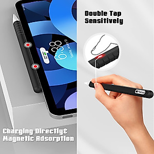 Laviitp 3 Pack Case for Apple Pencil Pro 2024 & 2nd Generation: Protective Cover Sleeve Accessories for iPencil 2nd Gen w/ 6 Nibs Cover Silicone Grip Skin for iPad Pencil, Black+Grey +Green